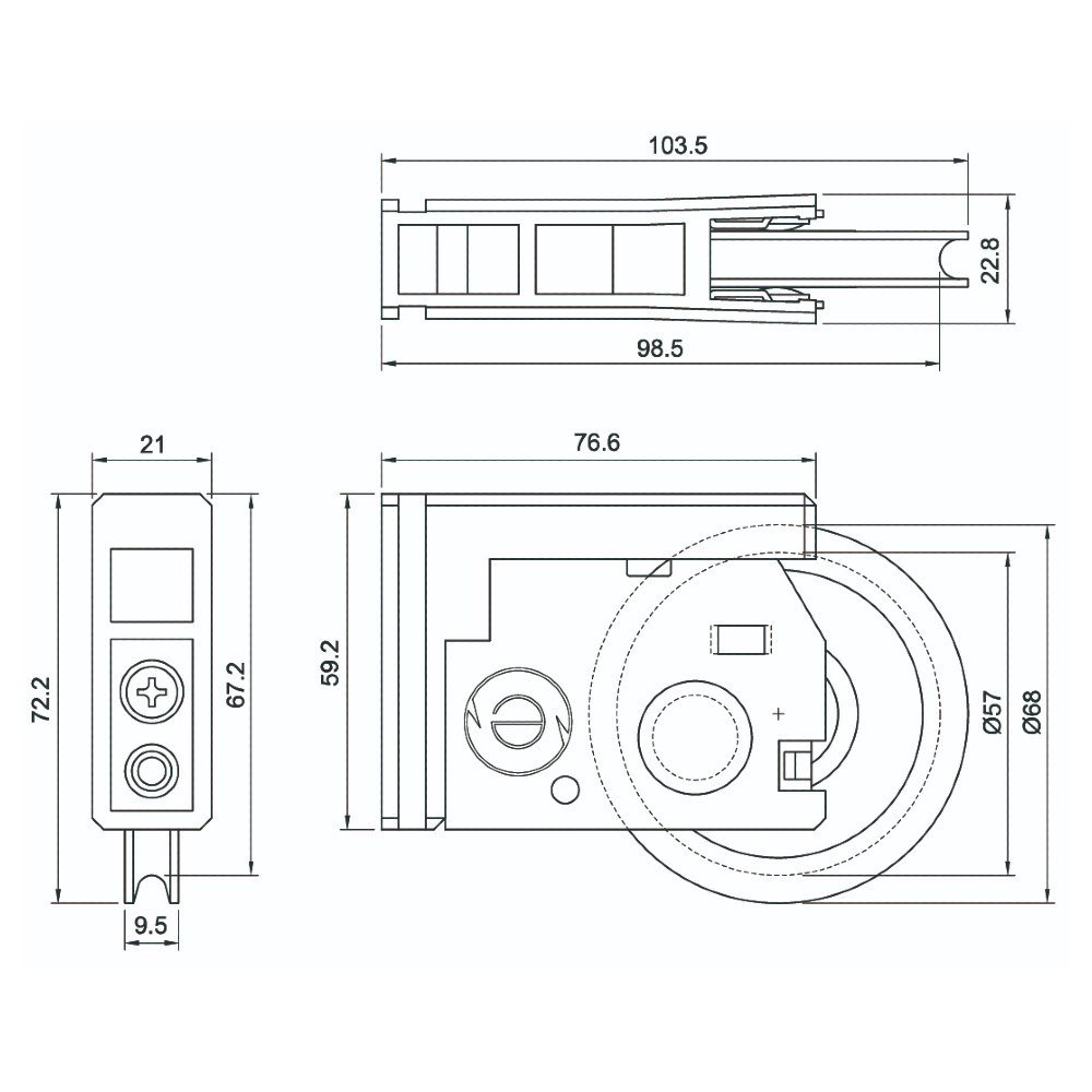 6DP68 落地門用不鏽鋼殼68mm尼龍溝輪 SLIDING DOOR NYLON ROLLER (STAINLESS STEEL ...